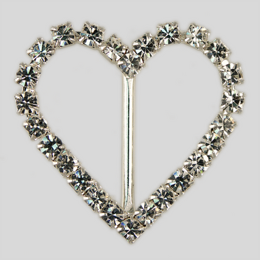 Enameled Heart Shaped Rhinestone Buckle, 73x50mm Outside Dimensions ...
