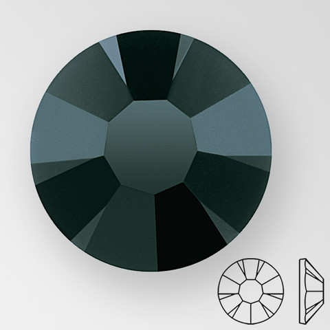 ss30 JET HOT FIX - PRECIOSA MAXIMA Flat Back, 18 facets, foiled - BEAD ...
