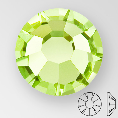 ss30 LIMECICLE HOT FIX - PRECIOSA MAXIMA Flat Back, 18 facets, foiled ...