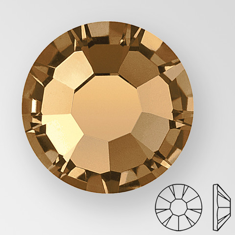 ss30 SMOKE TOPAZ HOT FIX - PRECIOSA MAXIMA Flat Back, 18 facets, foiled ...