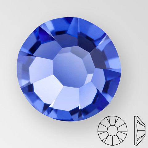 ss16 BLUE VIOLET HOT FIX - PRECIOSA MAXIMA Flat Back, 15 facets, foiled ...