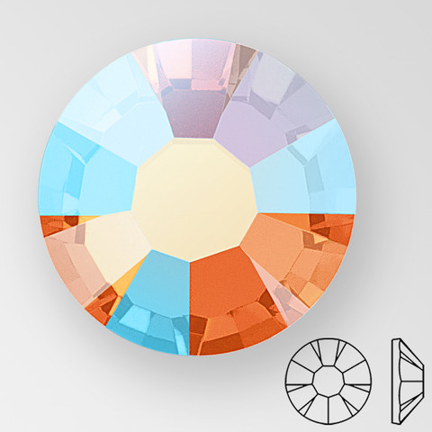 ss20 SUN AB - PRECIOSA MAXIMA Flat Back, 15 facets, foiled, small ...