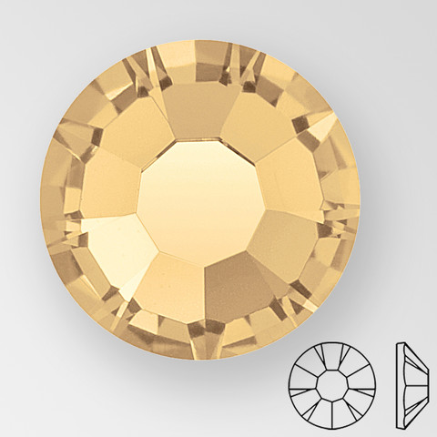 ss2 LIGHT COLORADO TOPAZ - PRECIOSA MAXIMA Flat Back, 12 facets, foiled ...