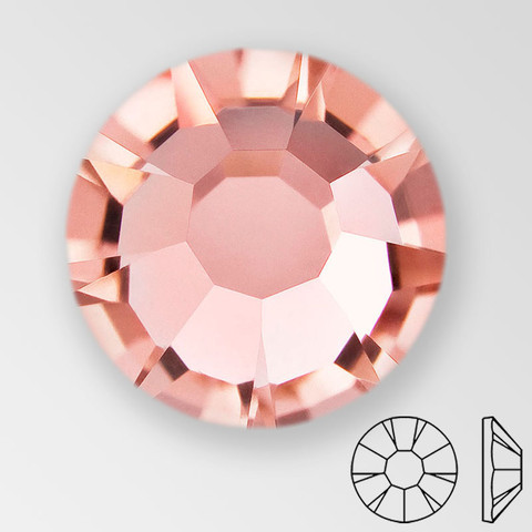 ss16 ROSE PEACH HOT FIX - PRECIOSA MAXIMA Flat Back, 15 facets, foiled ...