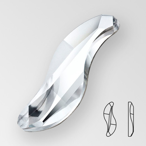 MC Flat Back Wave Hot Fix Stone, 8x2.6mm Crystal, foiled - BEAD & TRIM