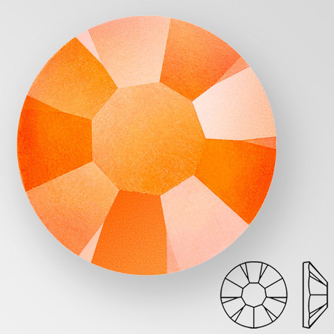 ss20 NEON ORANGE HOT FIX - PRECIOSA MAXIMA Flat Back, 15 facets, foiled ...