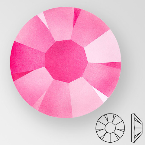 ss20 NEON PINK HOT FIX - PRECIOSA MAXIMA Flat Back, 15 facets, foiled ...