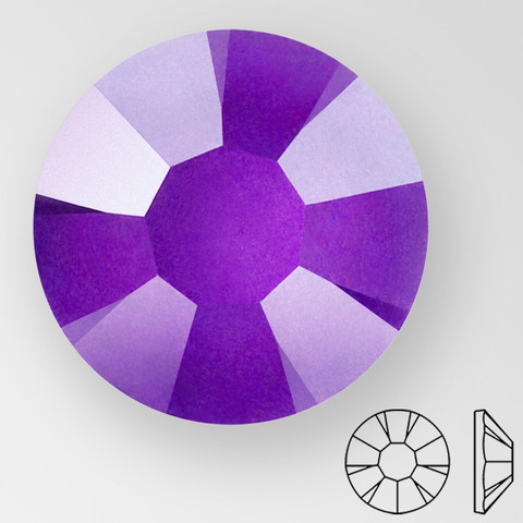 ss20 NEON VIOLET HOT FIX - PRECIOSA MAXIMA Flat Back, 15 facets, foiled ...