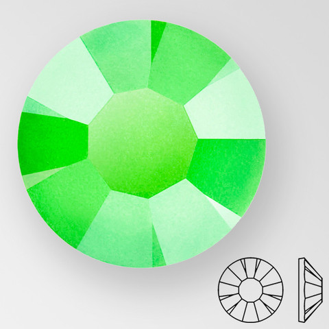 ss30 NEON GREEN HOT FIX - PRECIOSA MAXIMA Flat Back, 18 facets, foiled ...