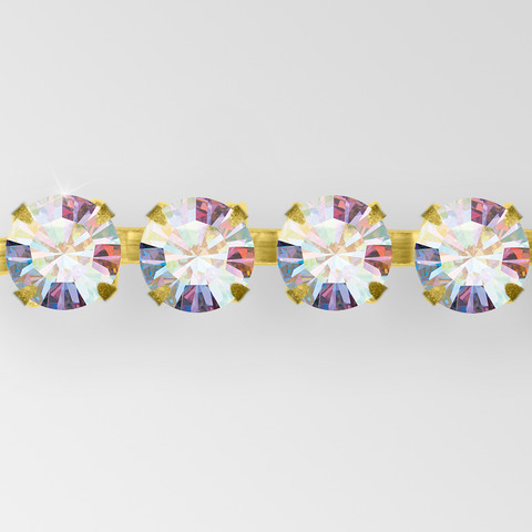 Rhinestone Chain, Machine Cut Crystal AB, Raw (not plated) ss12 - BEAD ...