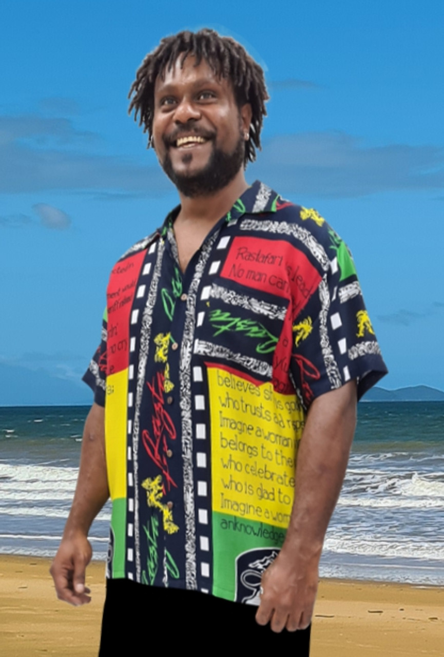 Rasta Reggae Mens Shirt with collar wholesale from Australia