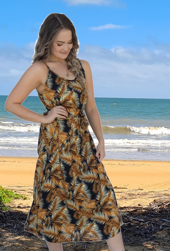 Linda Leaves Long Summer Dress SB1019