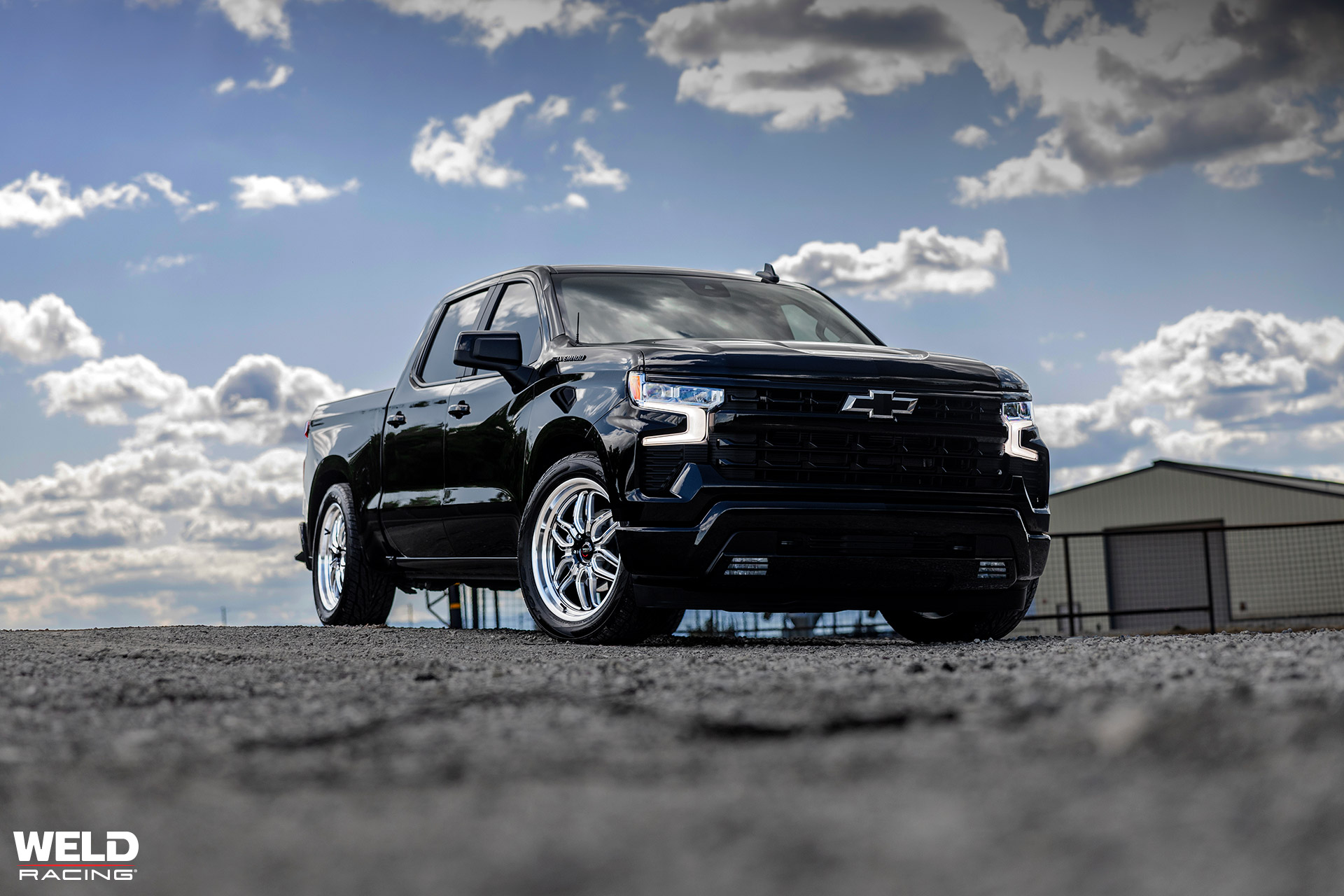 Sleek Black Silverado with Weld Laguna 6 Street Gloss Black Wheels ...