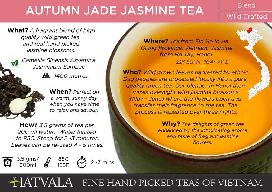Autumn Jade jasmine tea: wild green tea and fragrant jasmine