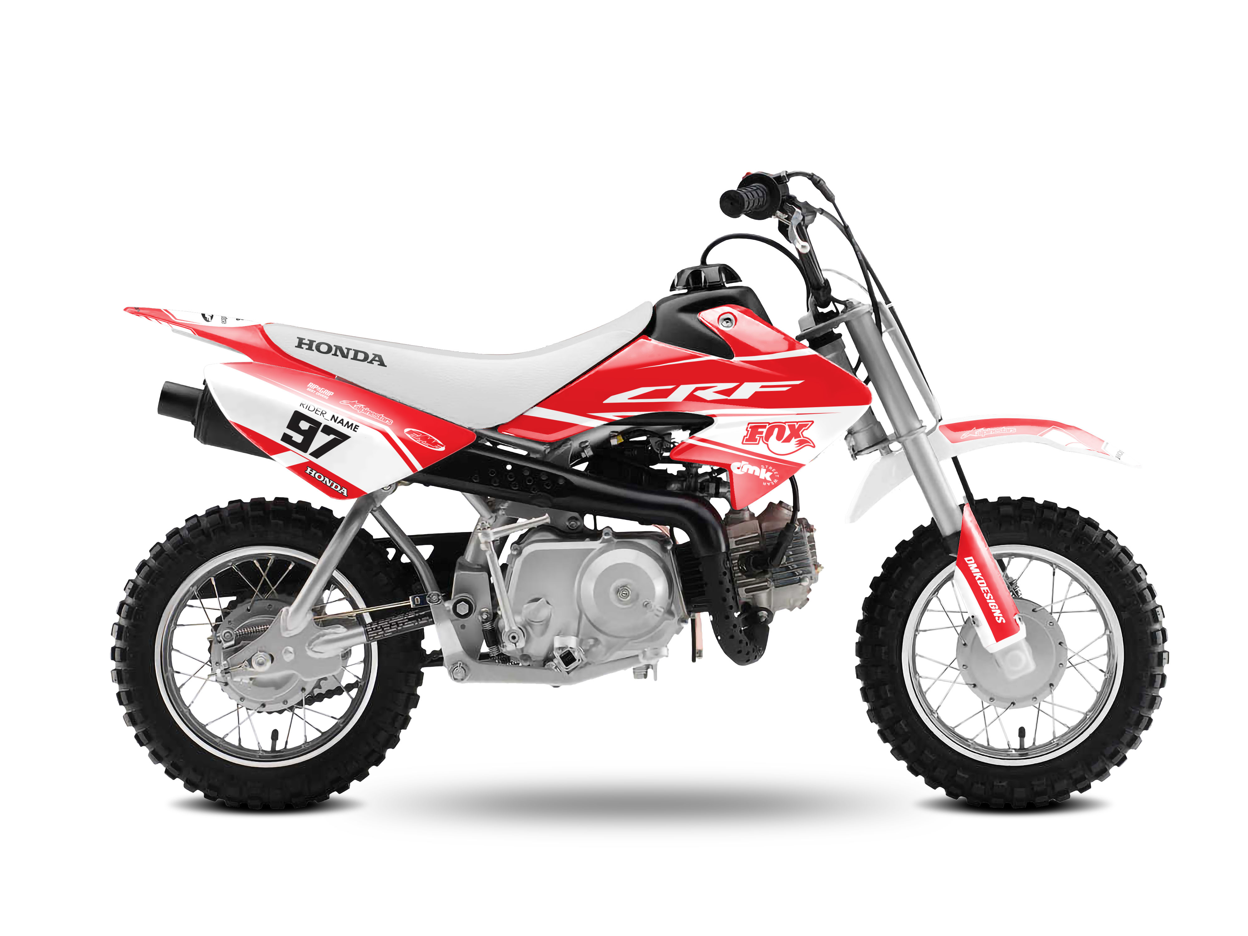 CRF50 GRAPHIC KIT (RED/WHITE) - DMK Designs | Performance & Style
