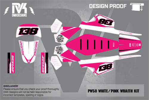 PW50 GRAPHIC WRATH KIT (PINK/WHITE) - DMK Designs | Performance & Style