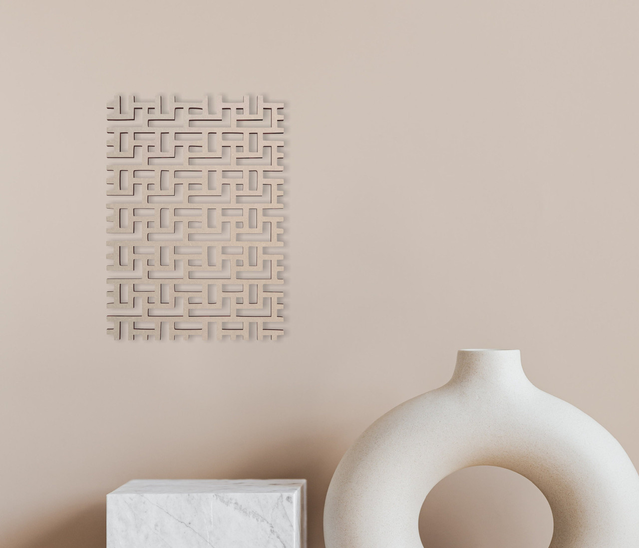 Wood Aztec Design Lattice Panel - Tribal Wall Decor
