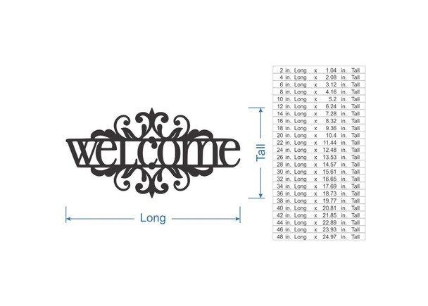 Wooden Flourish Welcome Sign - Elegant Wall Art