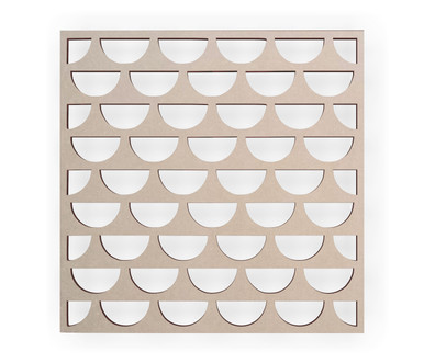 Elegant Wooden Half Moon Fretwork Panel: Wall Art