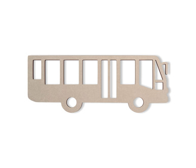 City Bus Wooden Shape: Urban Cutout for Wall Art and Home Decor