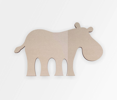 Wooden Hippo Cutout - Enchanting Woodland Wall Decor