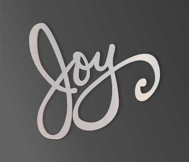 Festive Metal Wall Art - "Joy" Metal Words