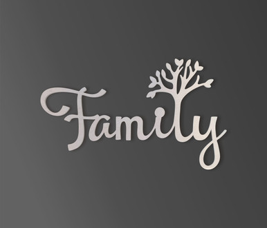 Family Tree Metal Wall Art Sign - Cutout, Home Decor