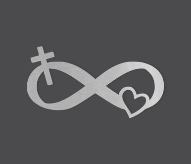 Personalized Infinity Cross and Heart Metal Wall Art