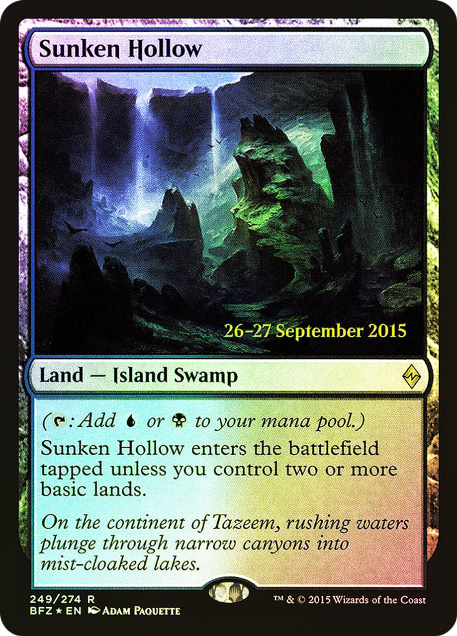 Sunken Hollow Prerelease Battle For Zendikar Promo Date Stamped