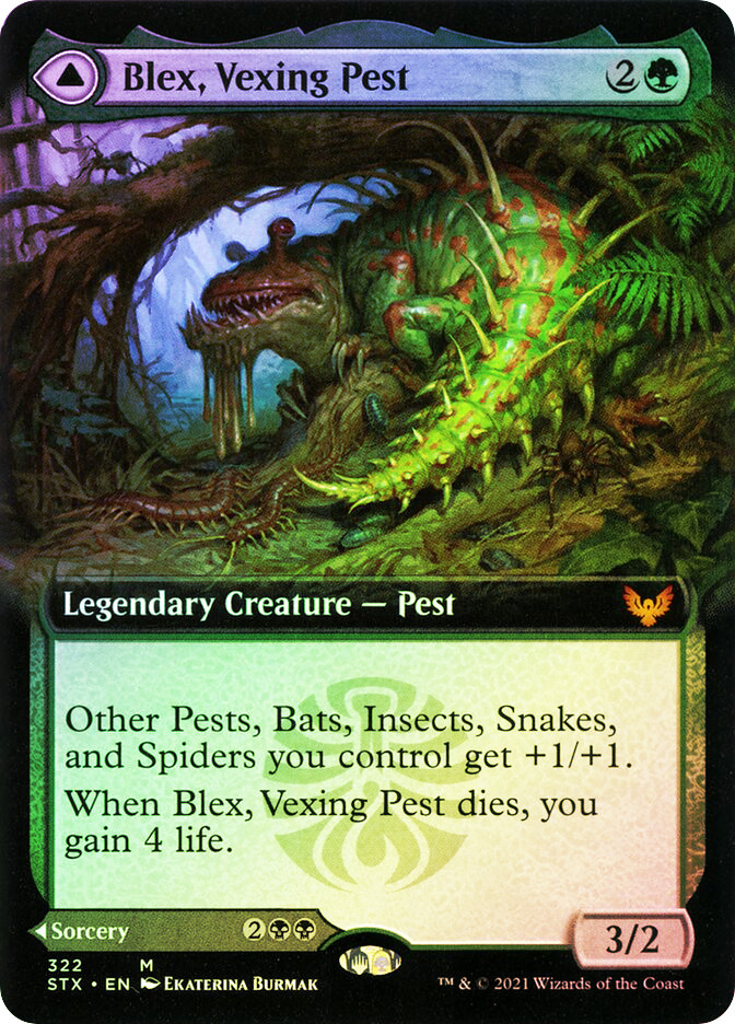 Blex, Vexing Pest // Search for Blex (Extended Art) | Strixhaven ...