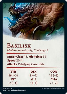 {Underdark Basilisk Art Card} // {Basilisk Stat Card} (Signed) | Art ...