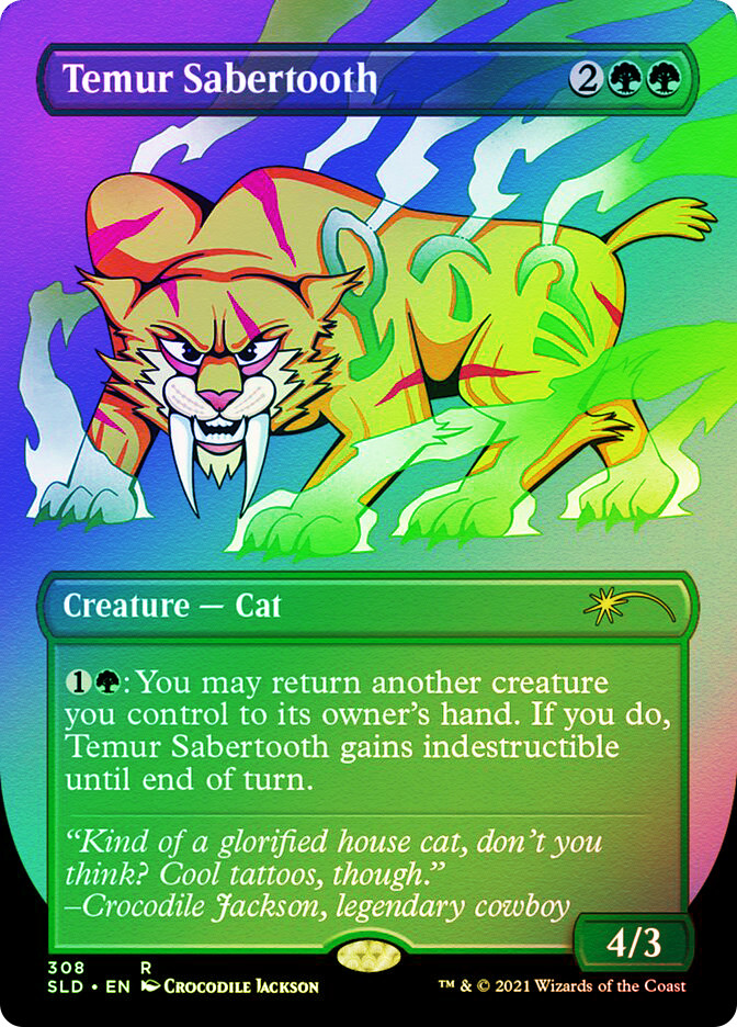 Temur Sabertooth (Secret Lair) (Borderless) (Foil Etched) | Promo ...