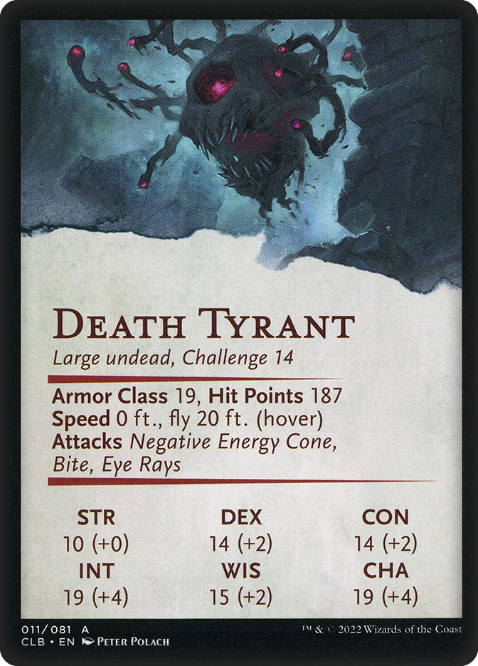 {Ghastly Death Tyrant Art Card} // {Death Tyrant Stat Card} (Signed ...