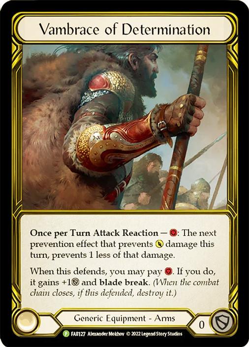 Vambrace of Determination (Premier OP) | Promotional Cards (Gold Foil ...