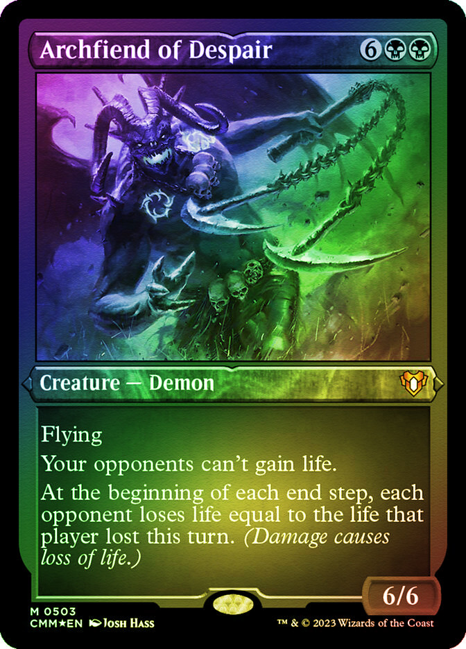 Archfiend of Despair (Foil Etched) | Commander Masters - Alternate Foil ...
