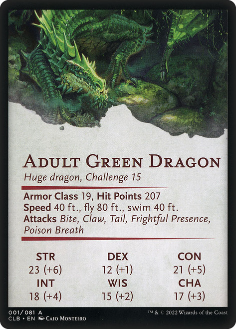 {Lurking Green Dragon Art Card} // {Adult Green Dragon Stat Card} | Art ...