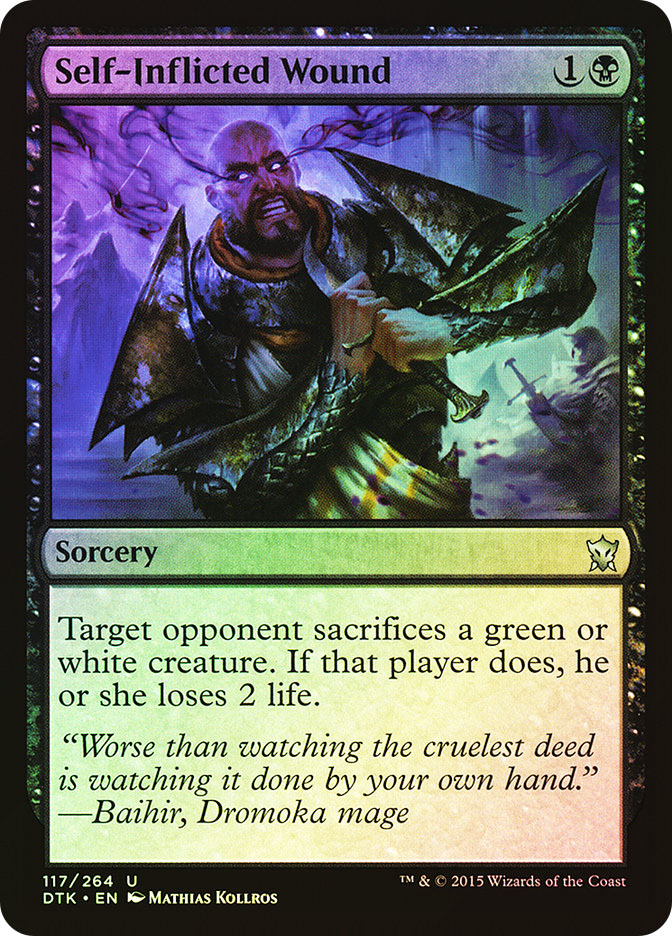 self inflicted wound example