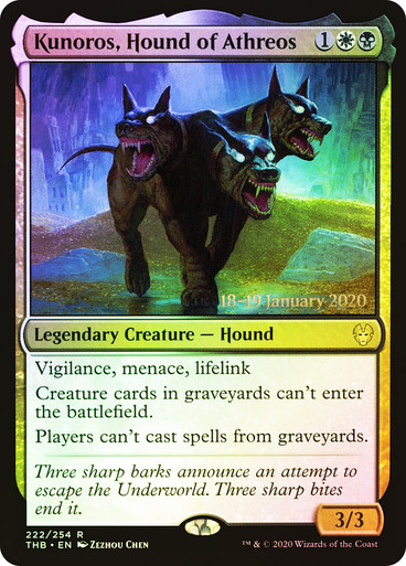 Kunoros, Hound of Athreos (Prerelease) (Theros Beyond Death) | Promo ...