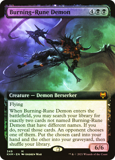 Burning-Rune Demon (Extended Art) | Kaldheim - Variants | Star City Games
