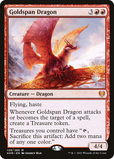 Goldspan Dragon (Promo Pack) (Kaldheim) | Promo: Planeswalker Stamped ...