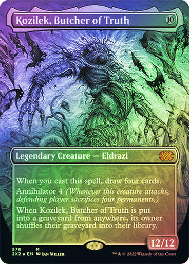 Kozilek, Butcher of Truth (Borderless) (Textured Foil) | Double Masters 2022 - Alternate Foil ...