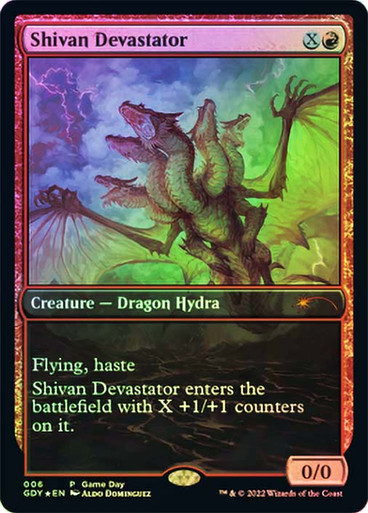 Shivan Devastator (Game Day) (Full Art) | Promo: General | Star City Games