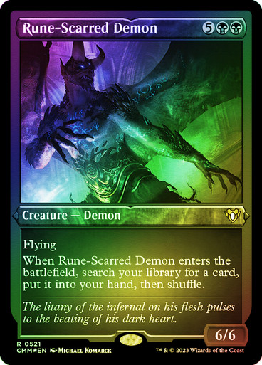 Rune-Scarred Demon (Foil Etched) | Commander Masters - Alternate Foil ...
