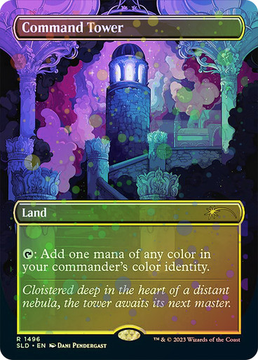 Command Tower (Secret Lair) (#1496) (Borderless) (Galaxy Foil) | Promo ...