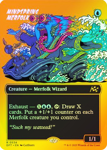 Mindspring Merfolk (Borderless) (First Place Foil) | Aetherdrift - Alternate Foil Variants ...