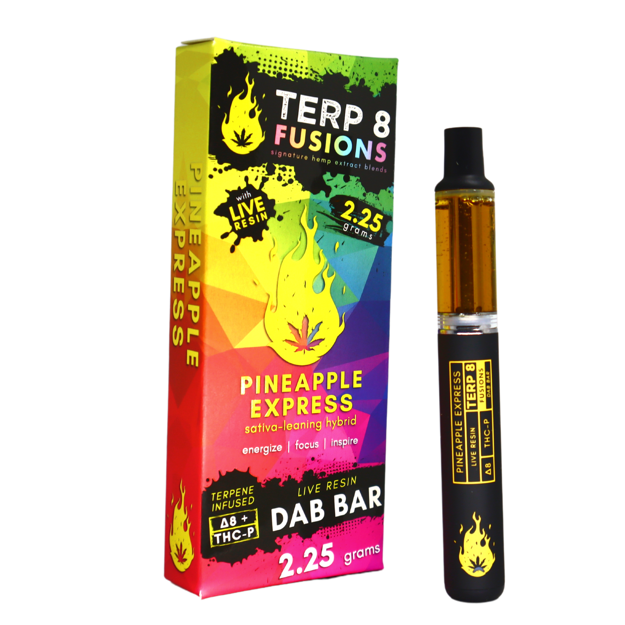 2.25-Gram Pineapple Express THC-P + Delta-8 Live Resin Disposable Dab Bar // Terp 8 FUSIONS ...