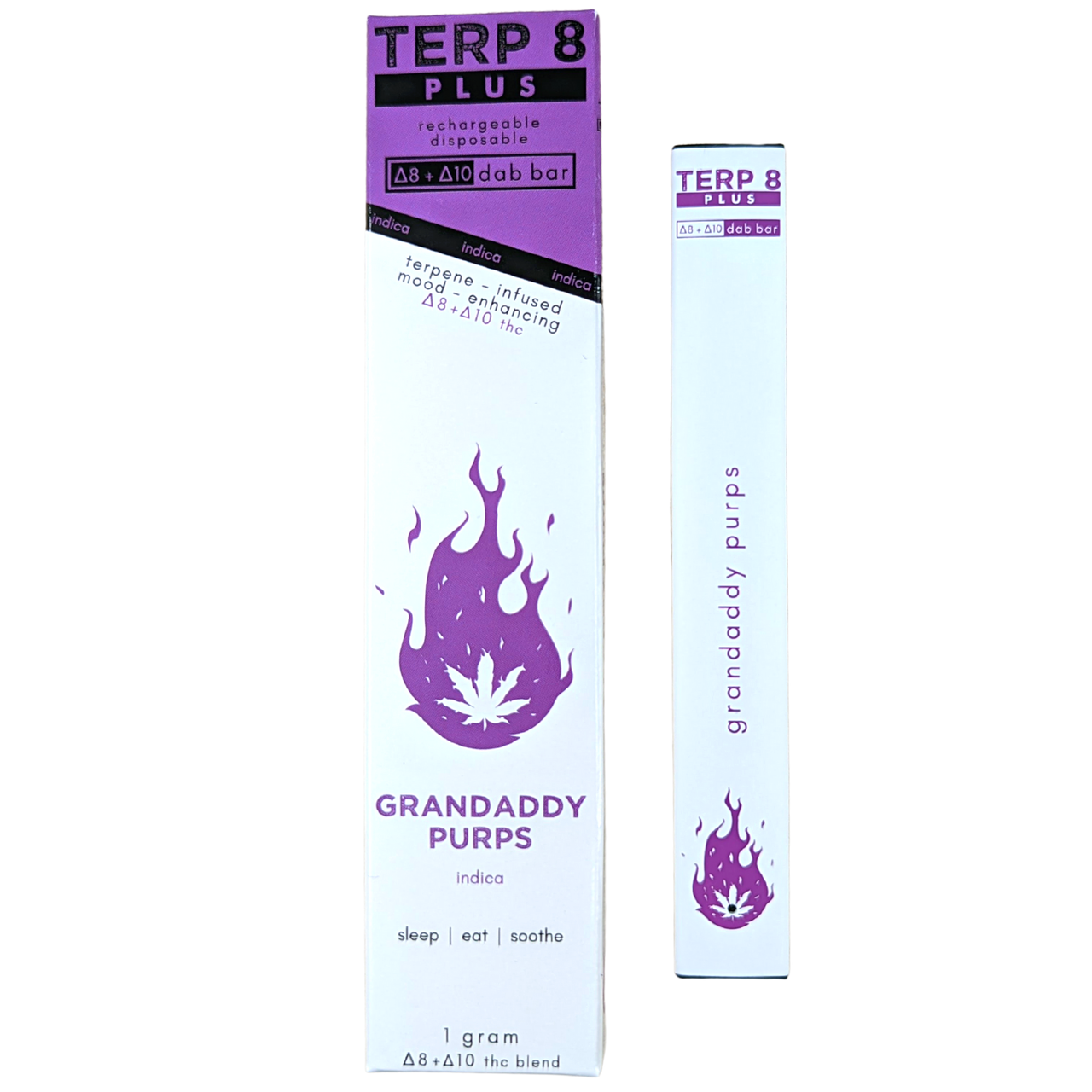 1-Gram Grandaddy Purps Delta-8 + Delta-10 THC Disposable Dab Bar by Terp 8 PLUS | Terp 8 has the ...