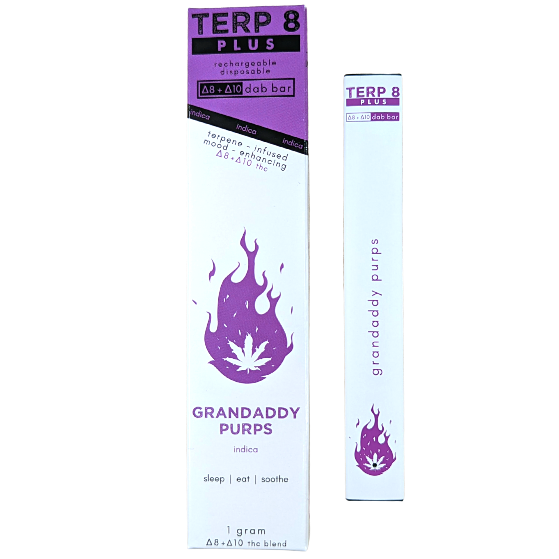 1-Gram Grandaddy Purps Delta-8 + Delta-10 THC Disposable Dab Bar by Terp 8 PLUS | Terp 8 has the ...