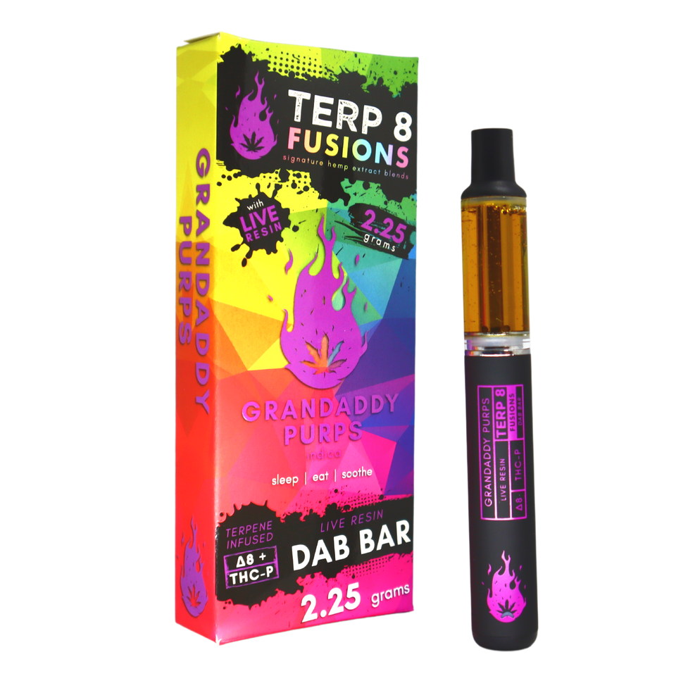 2.25-Gram Grandaddy Purps THC-P + Delta-8 Live Resin Disposable Dab Bar ...