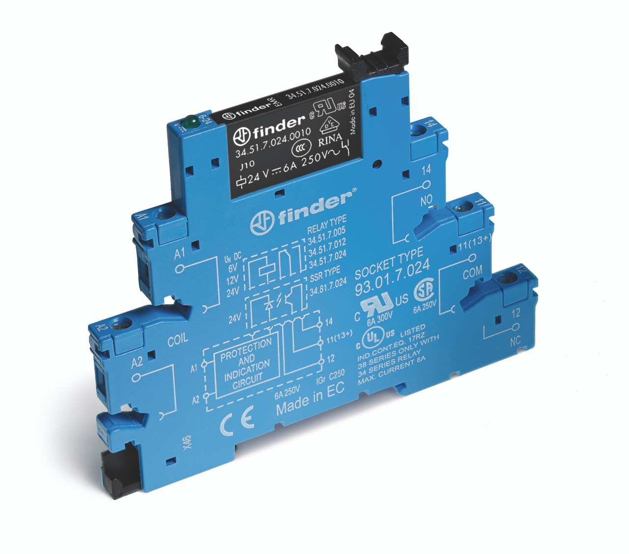 Compact Relay, SPDT, 12VDC, Screw, 6A, Finder 38.51.7.012.0050 ...